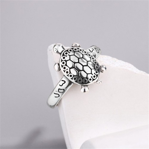 Vintage Cute Mini Turtle Hot Sale Silver Color Resizable Opening Ring ...