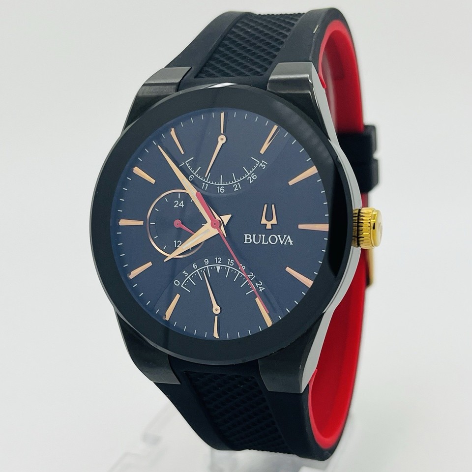 Bulova Latin Grammy Men's Steel Sapphire Crystal 41mm Black Dial Watch ...