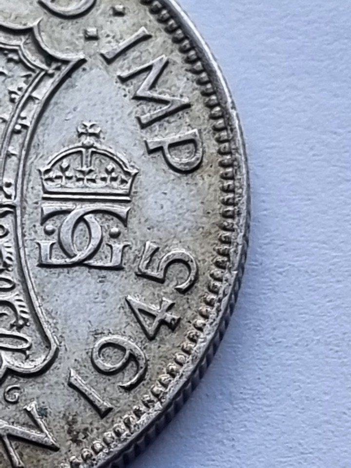 1945 King George The V1 Silver . 500 Half Crown Coin In An AUNC ...