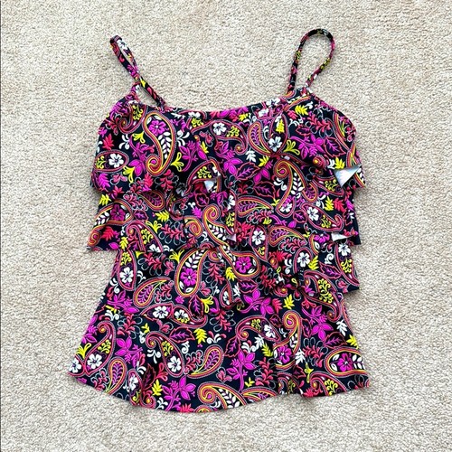 Miraclesuit Bohemian Pink Yellow Tiered Wireless Spaghetti Strap ...