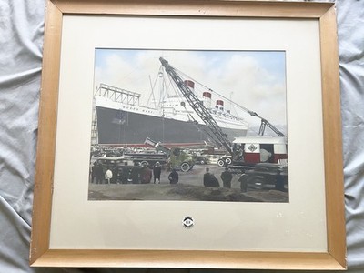 Vintage Large BLH Baldwin Lima Hamilton Print Featuring The RMS Queen ...