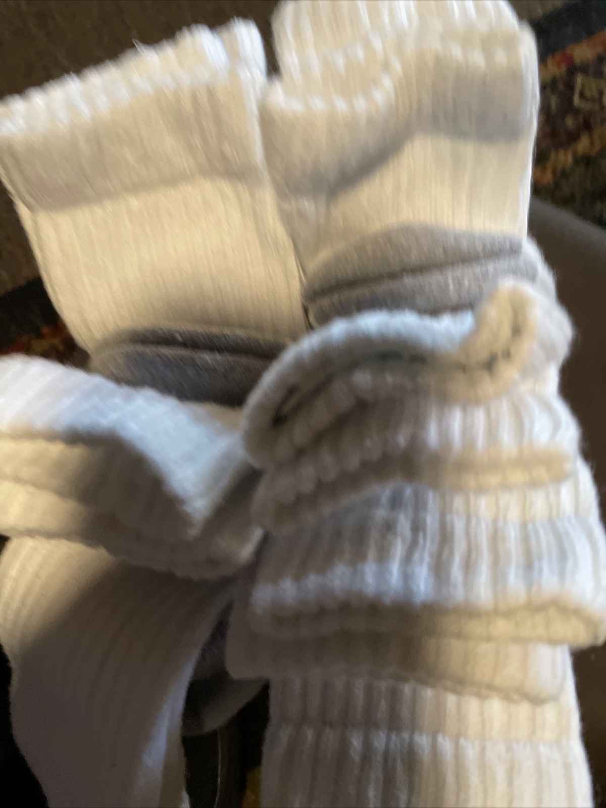 Member's Mark Men Crew Socks 10 Pair 79% Cotton Sizes 6-12 WHITE MADE ...