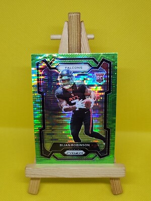 Prizm Football 2023 Bijan Robinson Rookie Neon Green Pulsar #305 RC ...