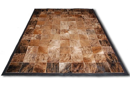 New Large Cowhide Rug Patchwork Cowskin Cow Hide Leather Carpet. Brown ...