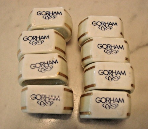 Vintage Gorham Porcelain Napkin Rings, Set of eight, Ivory color with ...