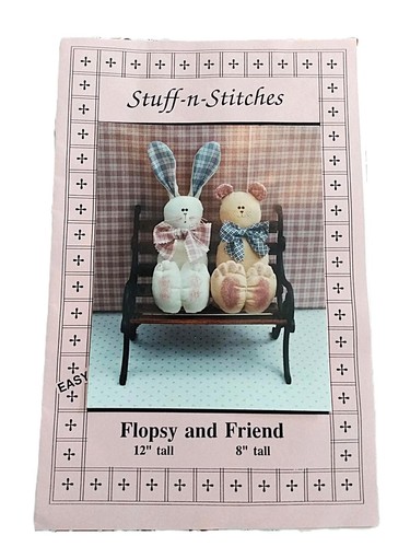 Bunny 12" and Bear 8" Stuffed Animals Sewing Pattern Flopsy and Friend ...