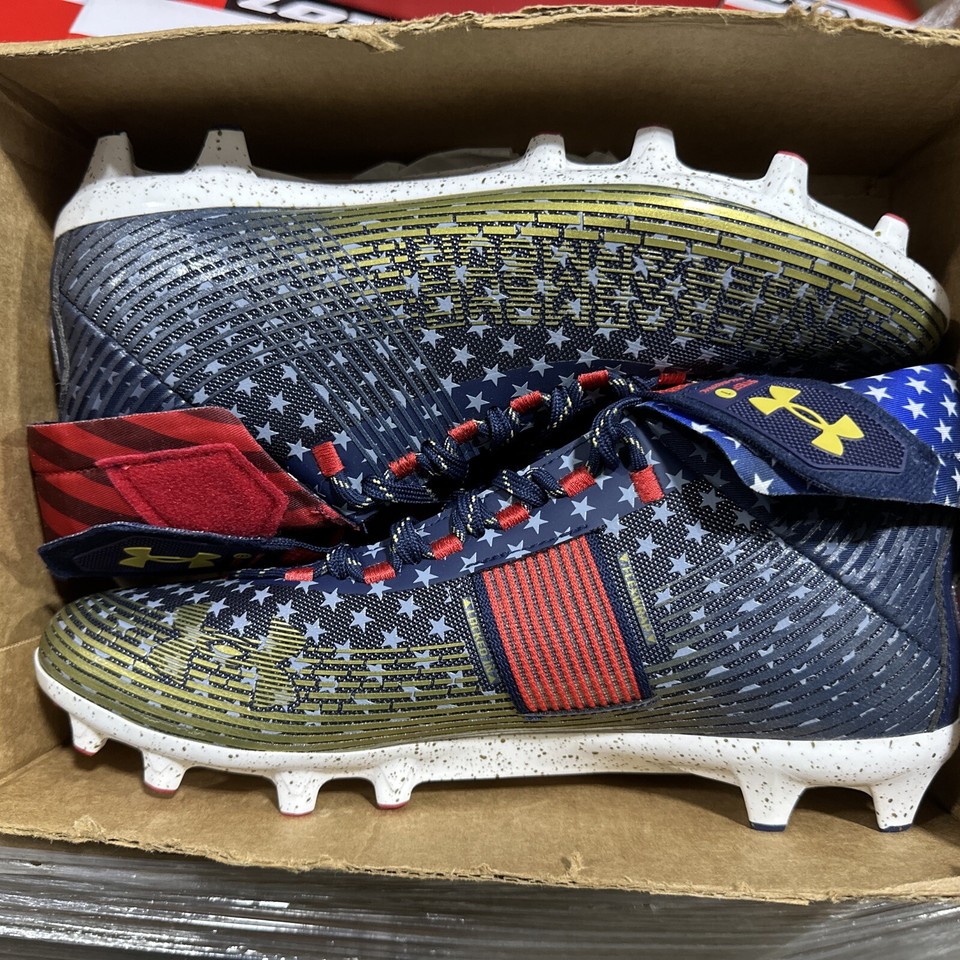 Under Armour Highlight MC LE USA Flag Football Cleats, Red/Gold/Blue ...