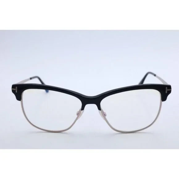 Tom Ford TF 5546-B 001 Half Rim Black Eyeglasses Clear Lenses 52mm | eBay