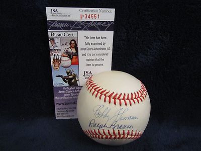 Bobby Thompson & Ralph Branca Dual Autographed ONL (White) Baseball ...