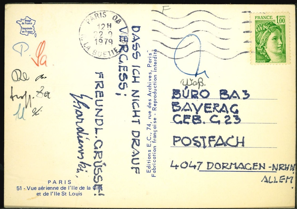France - Frankreich - Paris - Aerial View - Luftaufnahme - 1979 | eBay