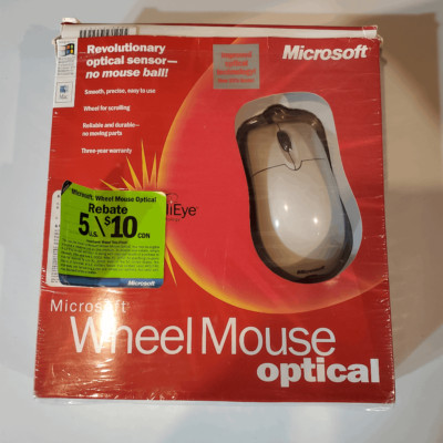 Vintage Microsoft Wheel Mouse Optical Win32 PS2/USB Compatible ...