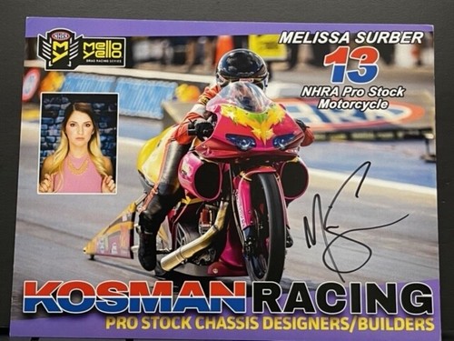 VRHTF NHRA SIGNED MELISSA SURBER KOSMAN RACING PRO STOCK BIKE HAND OUT ...