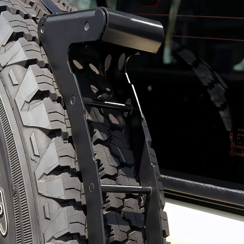 Universal Black Rear Spare Tire Wheel Ladder Access Step Roof Rack for ...