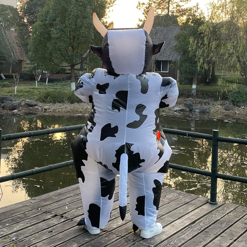 Inflatable Cow Costume, Blow-Up Jumpsuit for Halloween, Cosplay, Party ...