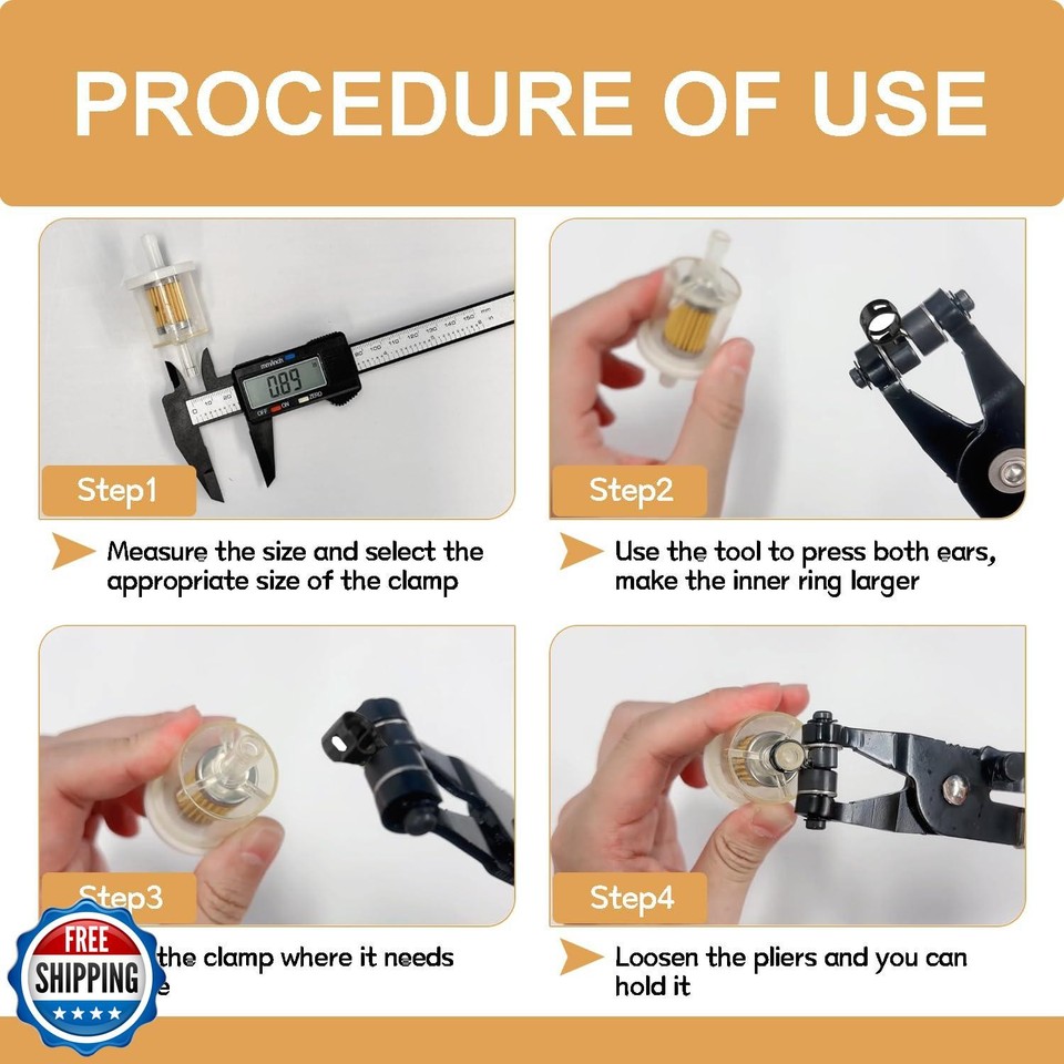 84PCS 7-17mm Fuel Line Hose Clamps Spring Clamp Firmware Silicone ...