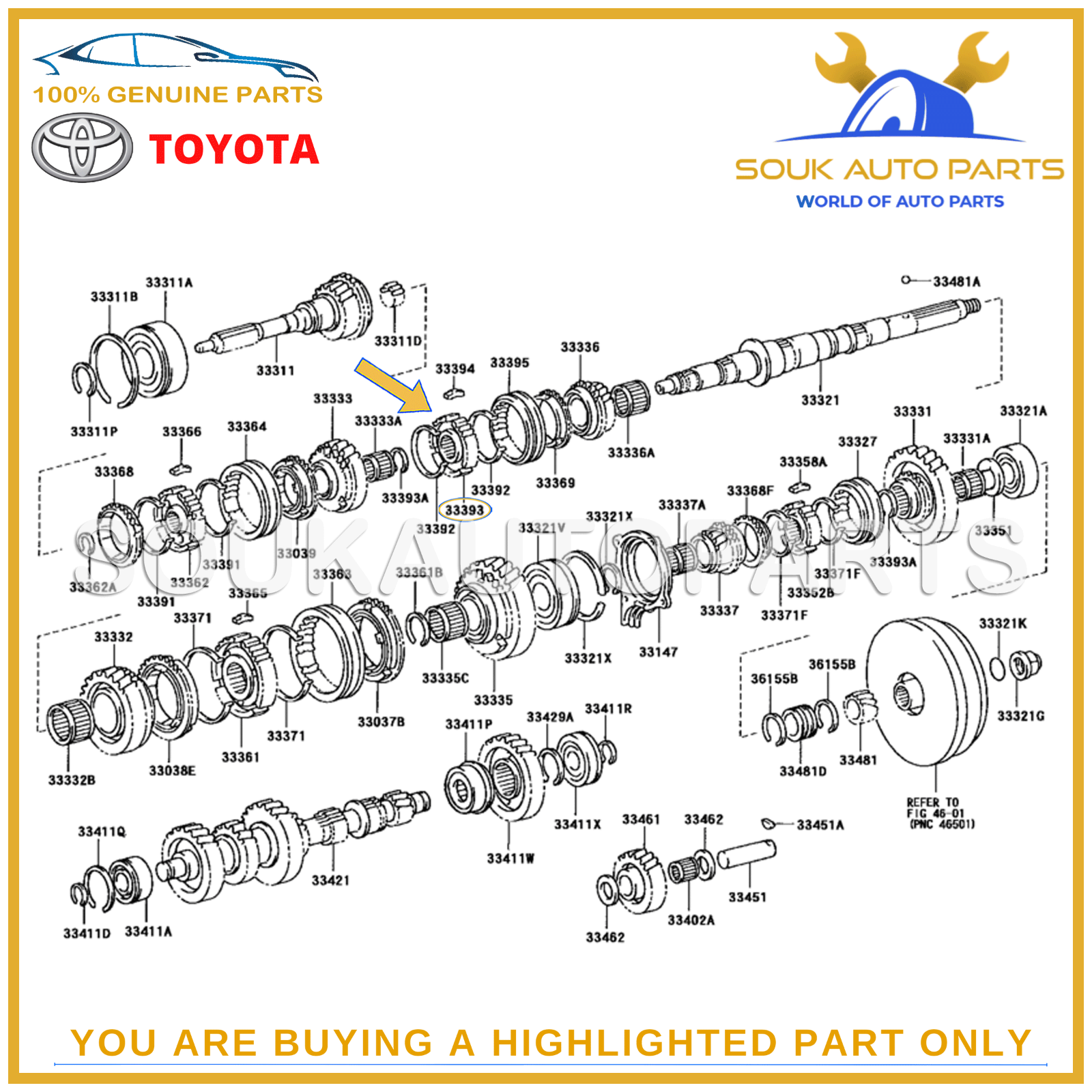 33393-37010 Genuine Toyota HUB, TRANSMISSION CLUTCH, NO.3 3339337010 ...