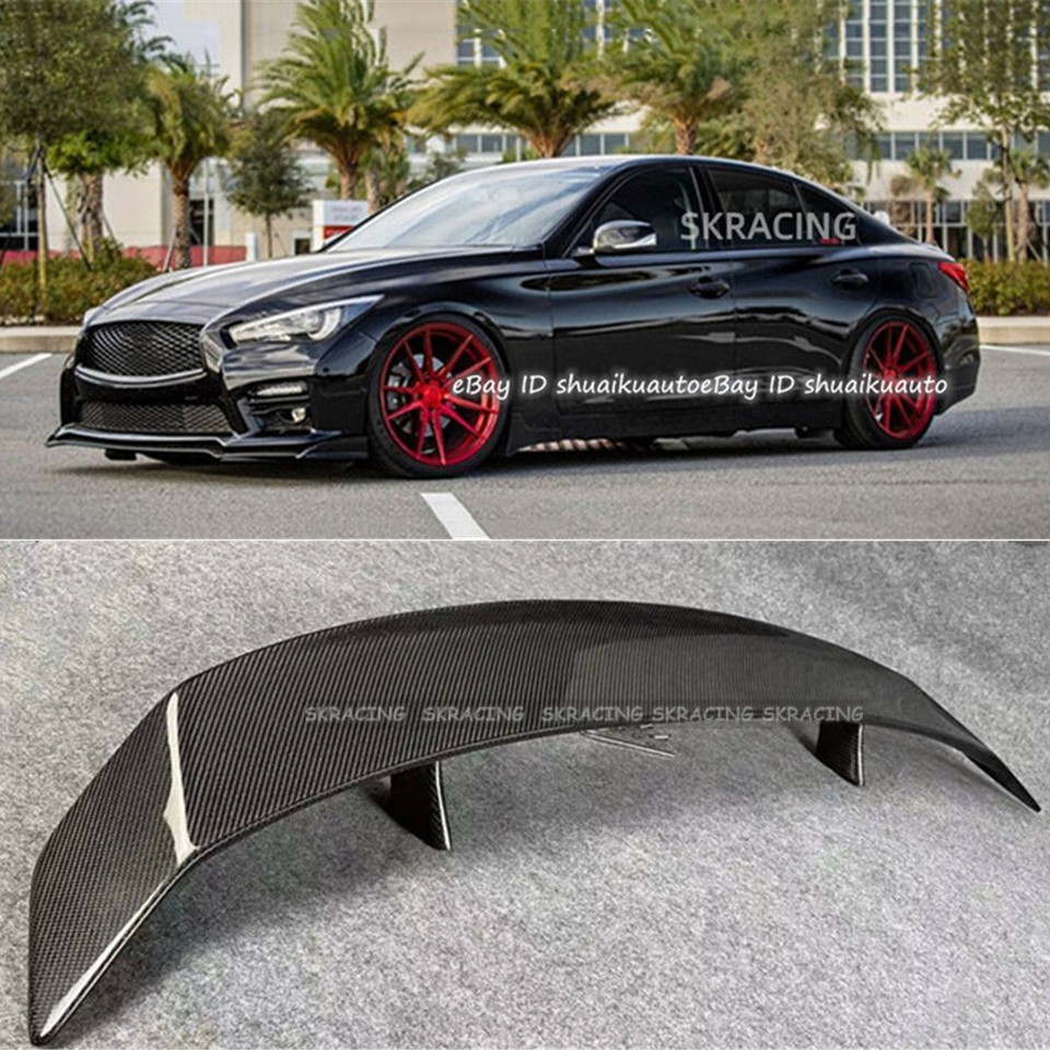 For 2014-2023 Infiniti Q50 GT Style Carbon Fiber Rear Trunk Spoiler Lip ...
