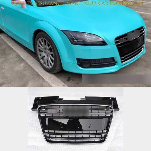 For Audi TT 2008-2015 Silver Black TTS Style Front Bumper Center Mesh ...