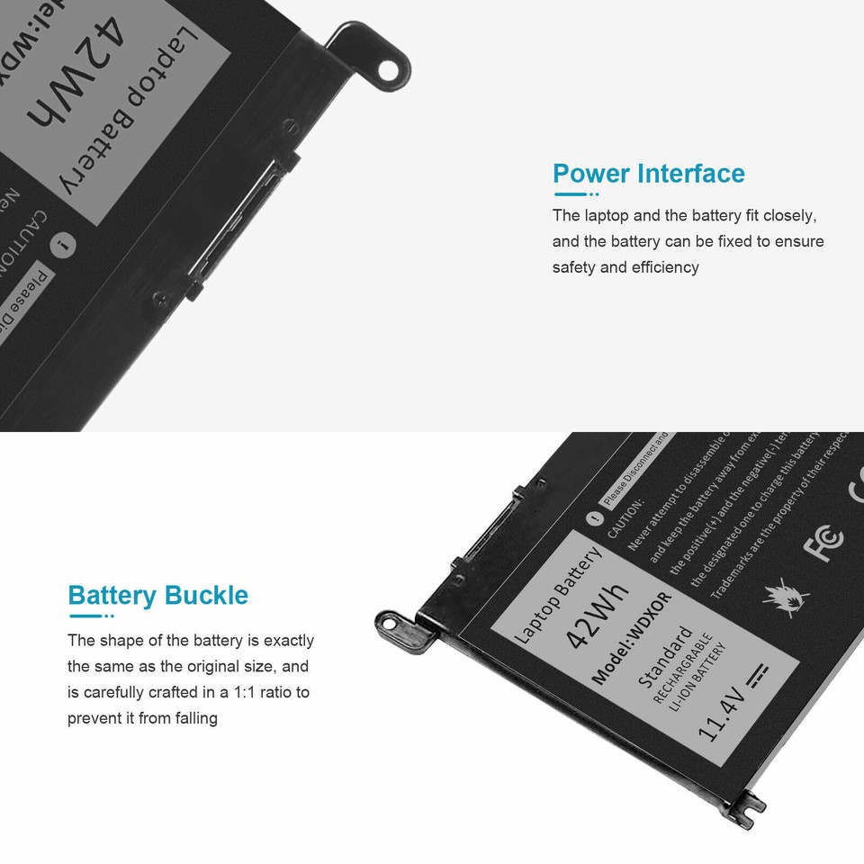 WDX0R Battery for Dell Latitude 3180 3190 3379 3380 3390 Vostro 14 5468 ...