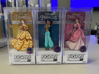 FiGPiN Disney Parks Princess Belle Jasmine Ariel LOT/3 All Exclusives ...