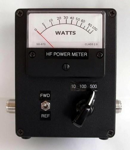 RF Power meter, 1.8-52MHz, 3 ranges, 10W, 100W & 500W ranges, made in ...
