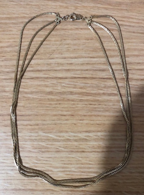 Vintage Gold Tone 3 Strand Chain Necklace | eBay