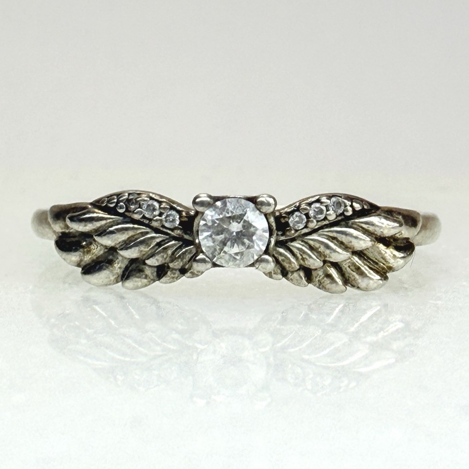 Pandora Angel Wing Ring – Pavé Design | S925 ALE 54, Size N/US 6.5 ...