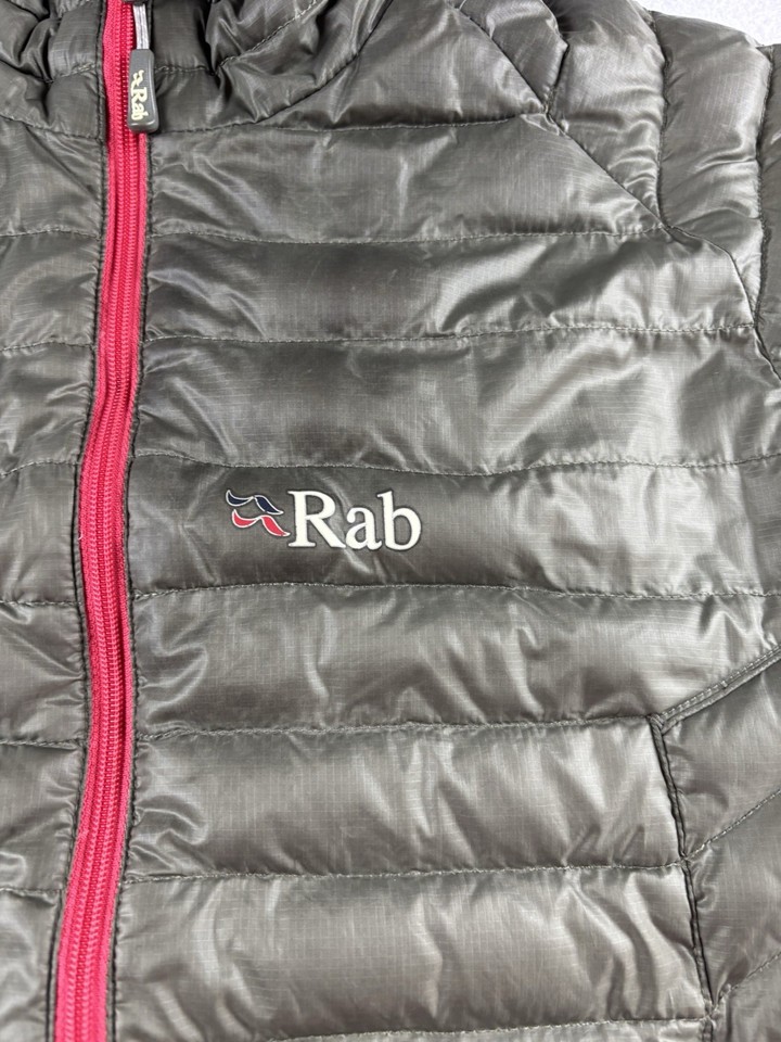 RAB Down Jacket Womens UK 14 Brown Microlight Down Fill Puffer Pertex ...