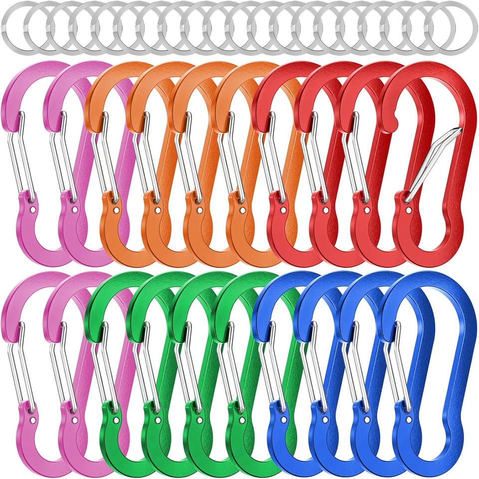 2" Small Carabiner Clip, D Ring Caribeener, Spring Snap Hook for ...