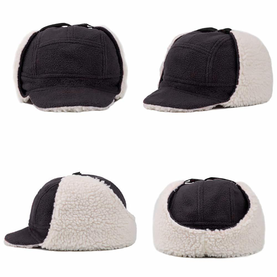 Windproof Ear Flaps Hat Winter Windproof Soft Warm Polar Fleece Beanie ...