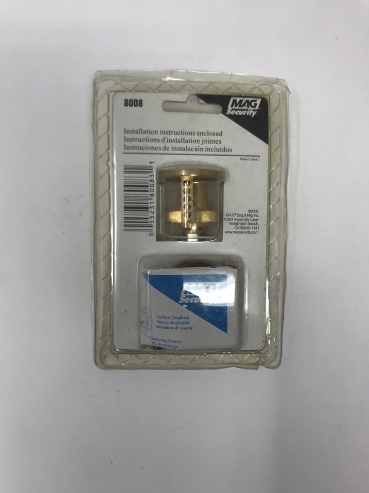 NEW in Pkg MAG SECURITY Rim Lock Replacement Cylinder, Surface Deadlock ...