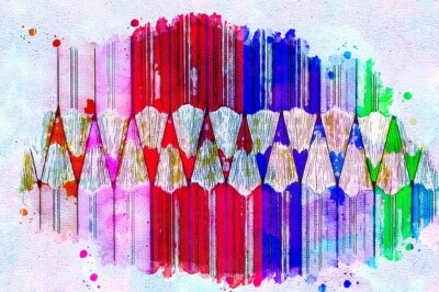 Amazing Abstract Colorful Pencils Print Home Decor Wall Art choose your ...