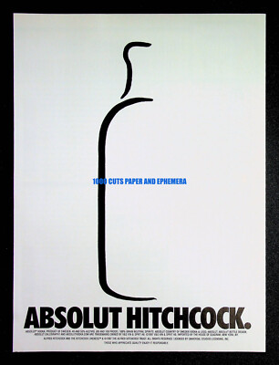 Absolut Hitchcock Vodka 1998 Trade Print Magazine Ad Alcohol Poster ...