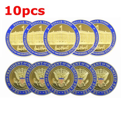 10pcs Trump the 47th President Signature & White House Challenge Coin ...
