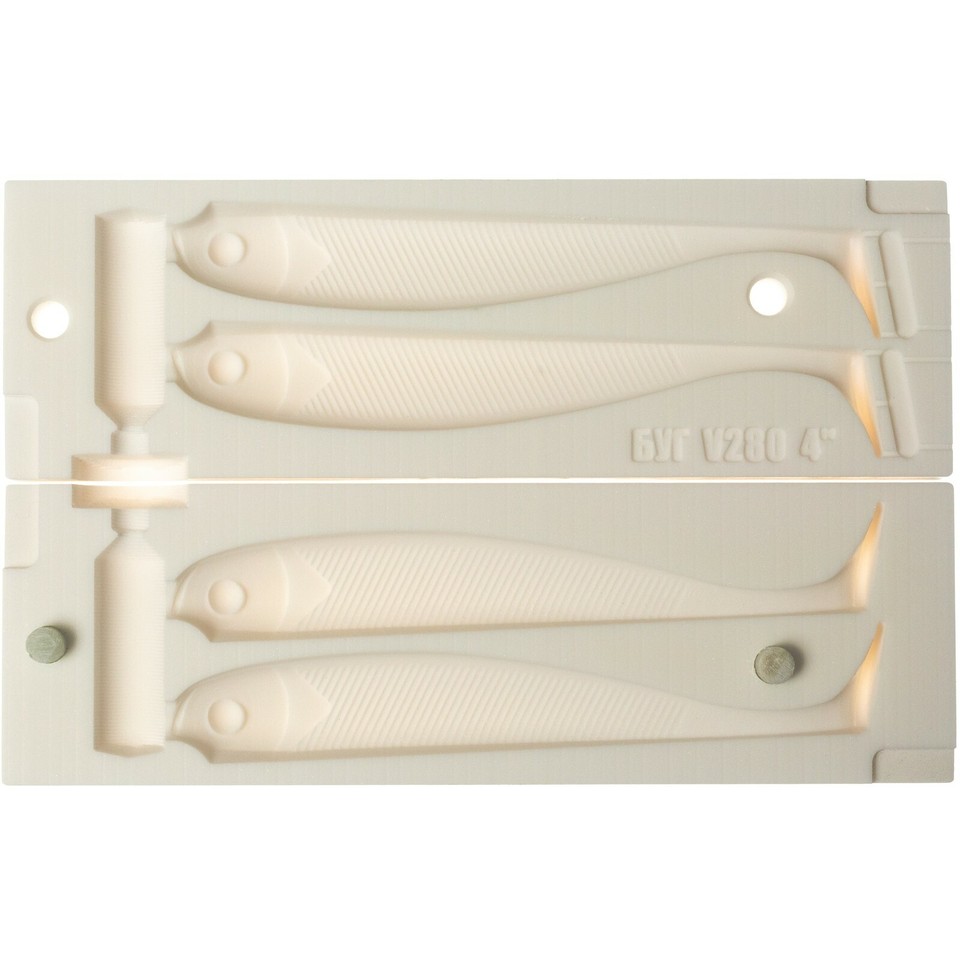 Lieblingskoder Sheriff Fishing Bait Mold Shad DIY Lure 2 cavity 100-125 ...