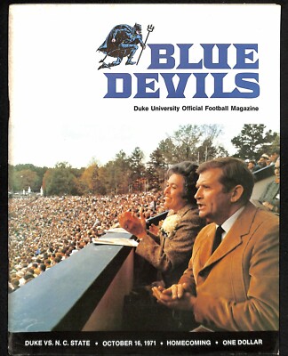 1971 Duke Blue Devils v NC State Wolfpack Football Program 10/16 Ex/MT ...