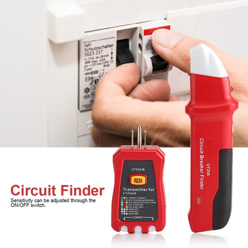 UT25A Digital Circuit Breaker Finder Tool with GFCI Outlet Socket ...