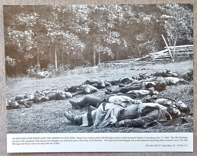 GETTYSBURG CIVIL WAR FALLEN UNION SOLDIERS 24th MICHIGAN INFANTRY 11x14 ...