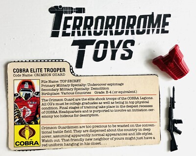 G.I. Joe Crimson Guard Cobra Elite Trooper V1 Gun Backpack File Card ...