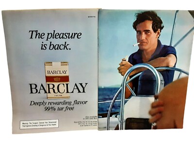 1981 Barclay Cigarettes Pleasure Is Back Original Vintage print ad 80s ...