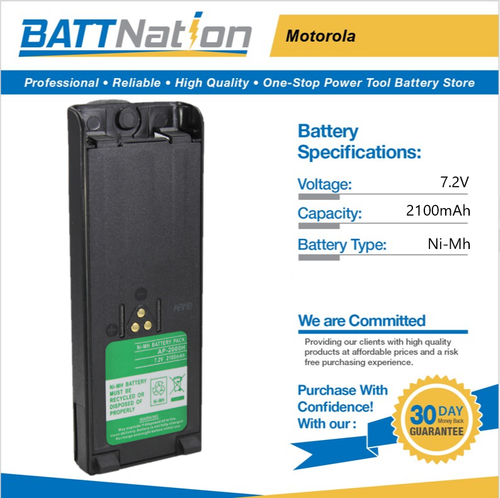 7.2V 2100mAh NiMh Battery for Motorola GP900, HT1000, HT4500, HT6000 ...