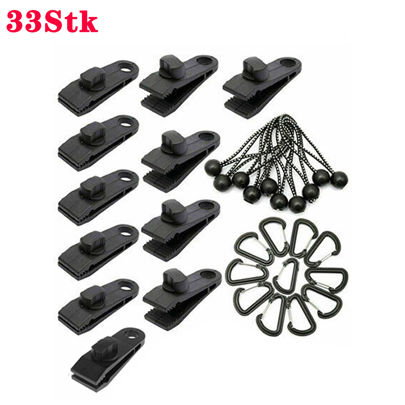 66/33x Planenhalter Planen Befestigung Klemme Clips Spanner Set Zelt ...