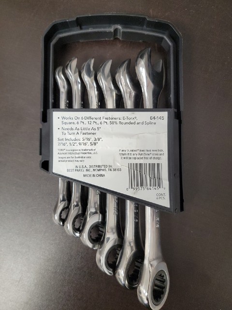 Duralast SAE Universal Ratcheting Wrench Set 6 Piece # 64-145 for sale ...