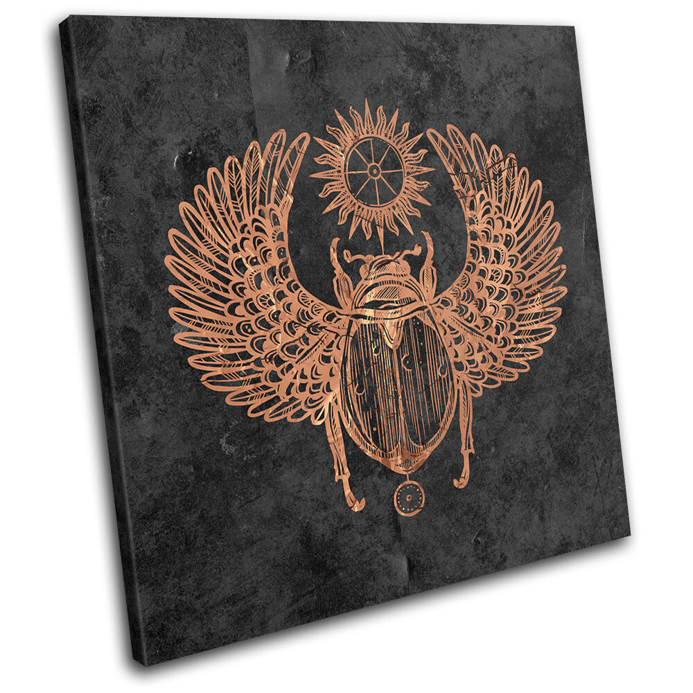 Occult Magic Scarab Winged Fantasy SINGLE CANVAS WALL ART Picture Print ...