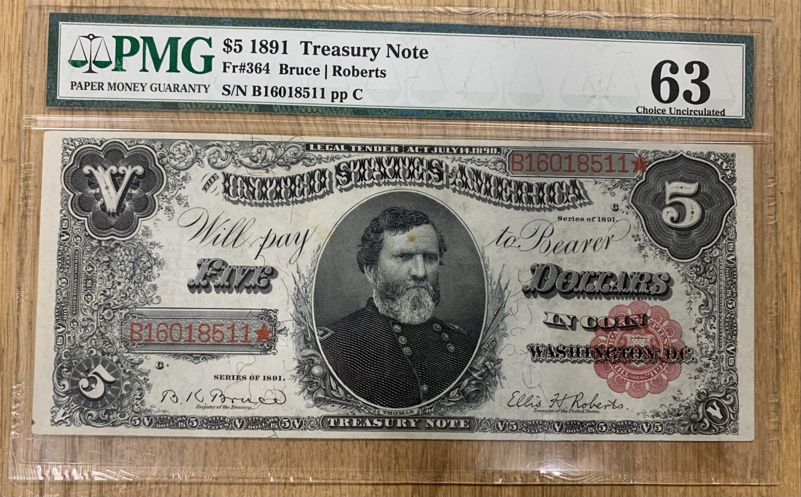 FR.364 $5 1891 Treasury Note PMG 63 Thomas 949500-1 | eBay