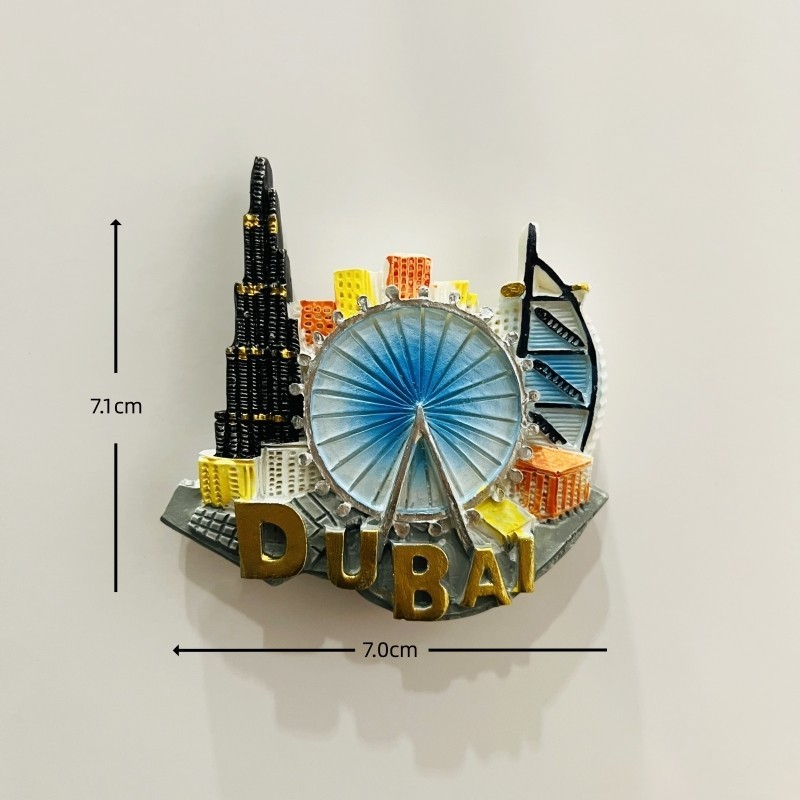 Dubai Burj Khalifa Al Arab Palm Island Desert Landmark Souvenir Fridge ...