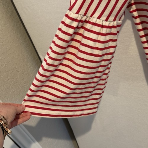 J Crew Nautical Top Shirt Red White Stripe Long Wide Bell Sleeve Cotton ...