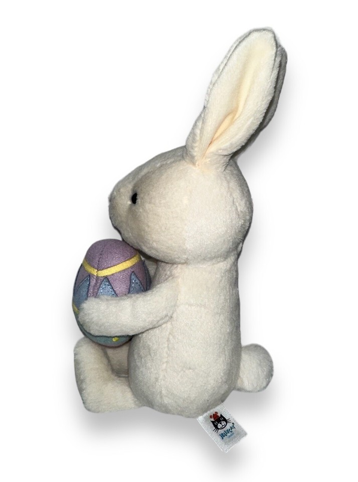 Jellycat Bobbi Cream Bunny Rabbit with Pastel Easter Egg Plush Stuffed ...