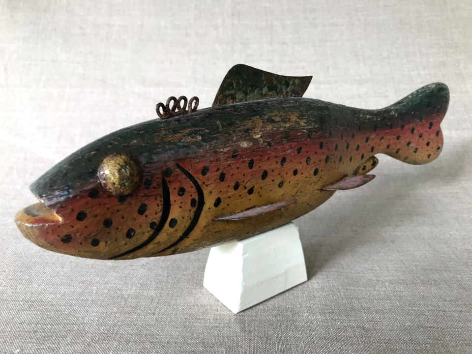 Ice Spearing Fishing Decoy, Hand Carved and Painted, HUGE Trout, Mikko ...