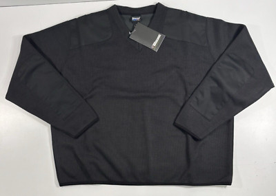 NEW BLAUER 225 V-NECK COMMANDO STYLE FLEECE LINED SWEATER BLACK 3XL REG ...